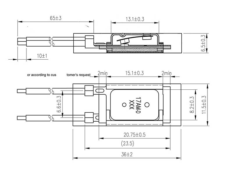 17AM-D+PTC manual reset thermal overload protector - Hancong Electronics
